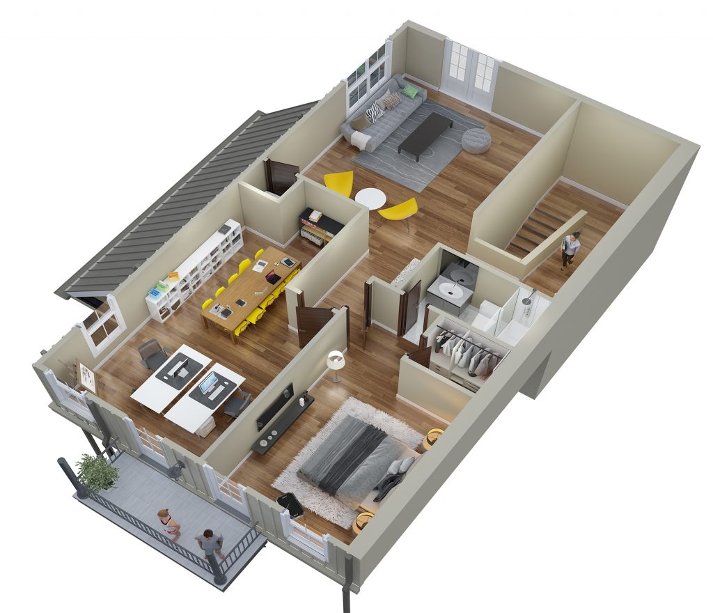 3D Colored Floorplans Renderings | Goldman 3D Renderings