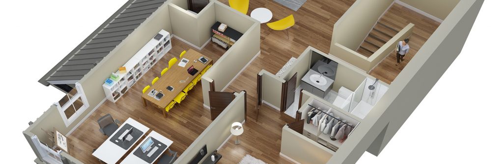 Color Floorplan Rendering Visualizations | Goldman 3D Renderings